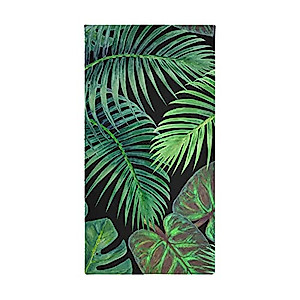 susiyo Bright Green Tropical Leaves Hand Towels Set of 2 Luxury Print Decorative Bathroom Towels Super Soft Highly Absorbent Multipurpose Towels for Yoga Gym Spa Hotel Bathroom Kitchen 28x14 Inch