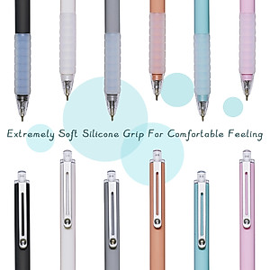 AZGO Ballpoint Pens Black Ink Retractable Pen Ball Point Pen for Journaling Writing Office Pen (6+1 count)