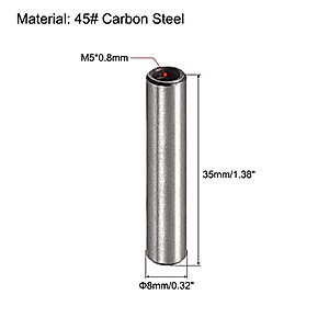 uxcell M5 Internal Thread Dowel Pin 5pcs 8x35mm Chamfering Flat Carbon Steel Cylindrical Pin Bed Bookshelf Metal Devices Industrial Pins
