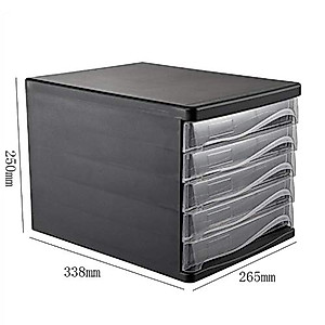 ZJSFC Document Organizer - Half Transparent Vertical File Cabinet 4 Drawer Function Flat Drawer (Color : D)