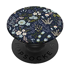 Cute Flower Cool Tropical flowers Floral Blue Pattern Gifts PopSockets PopGrip: Swappable Grip for Phones & Tablets