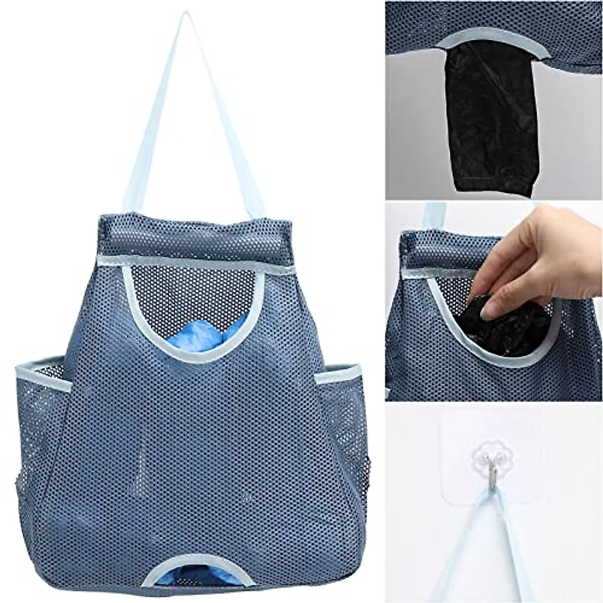 2pcs Plastic Bag Holders Grocery Bags Storage Small Dispenser Pockets Organizer, 8.6 inch x 10.2 inch