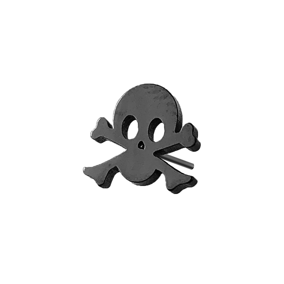 SBI Jewelry Sugar Skull Black Stud Earrings for Women Evil Devil Azrael Death Stainless Steel Virgin Mary