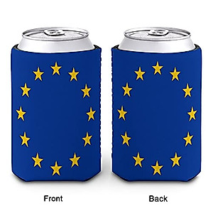 2 PCS European Union Flag Can Cooler Party Gift Beer Drink Coolers Coolies
