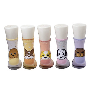 Maiwa Doggie Girls Cotton Socks for Toddler Big Little Girls 5 Pack(8-10years/18-20cm)