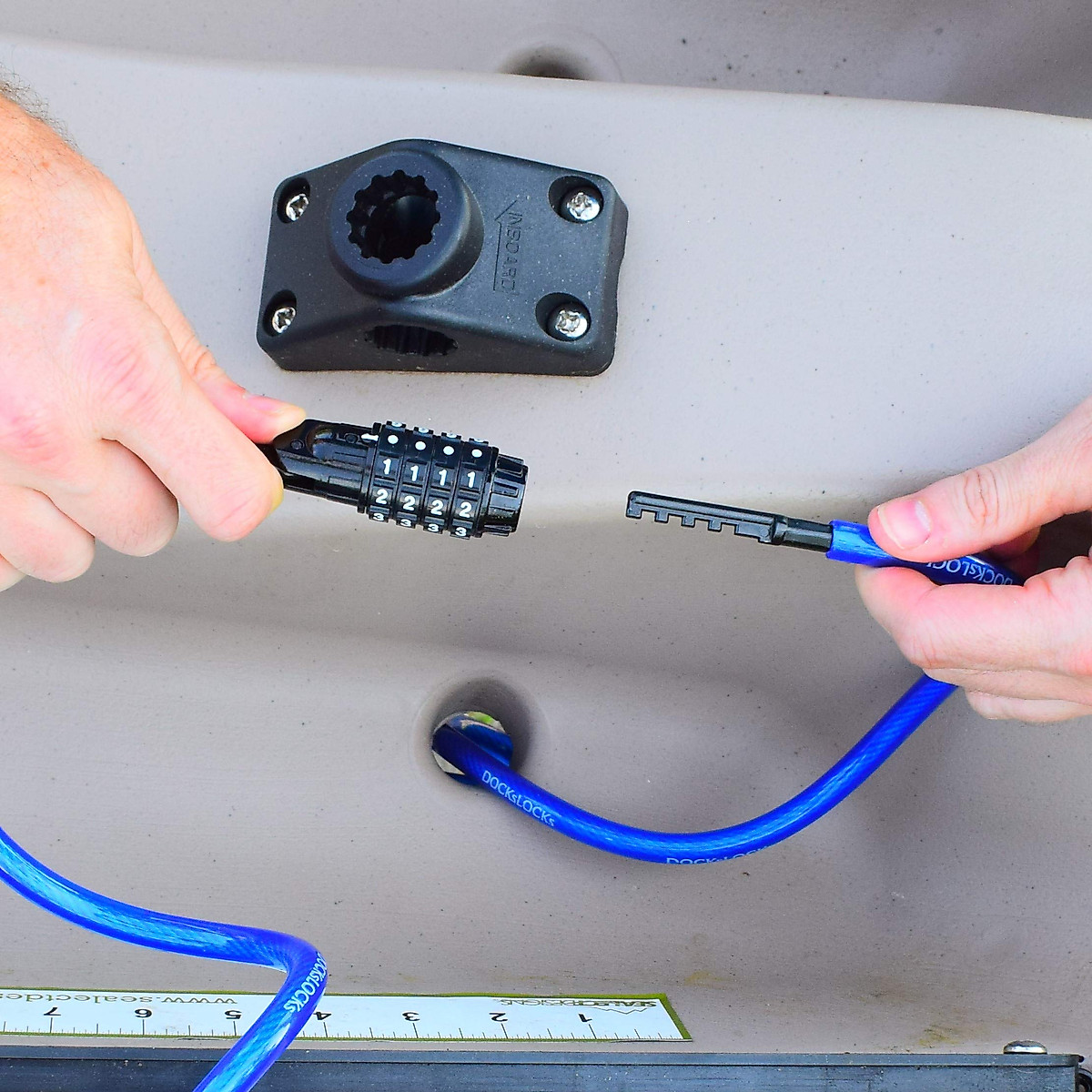 DocksLocks Weatherproof Straight Security Cable Lock (5ft to 25ft lengths) with Resettable Combination, Anti-Theft Protection for Kayak, Bike, Paddleboard, Scooter, Equipment, Bicycles and More 5ft