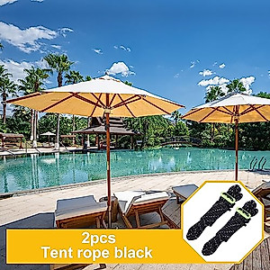 PYQTH 2 sets patio umbrella replacement canopy replacement umbrella canopy for 9ft 8 ribs Top Cover for outdoor spaces including patios gardens backyards and decks (incloud 2 Canopy and 2 Rope)