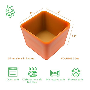 Square Silicone Lunch Box Dividers 12pcs - Bento Box Divider 2"x2"x1.5" - Cupcake Baking Cups - Bento Box Accessories Meal Prep Containers