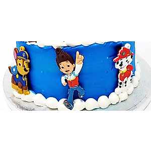 Paw Patrol Cake Topper Set Featuring Ryder, Zuma, Chase, Rubble, Marshall and Skye (Unique Design)
