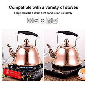 Tea kettle, Whistling Tea Kettle Stovetop Food Grade Stainless Steel Teapot for Stove Top with Cool Touch Ergonomic Handle Teapot, Rivet-enhanced Household Fashion Whistle Teapot (Color : Rose gold,