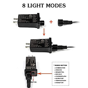 BHCLIGHT 66Ft 200 LED Fairy Lights Plug in, Waterproof String Lights Outdoor 8 Modes Copper Wire Lights Bedroom Decor, Twinkle Lights for Girl's Room Garden Christmas Party Wedding (Warm White)