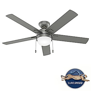 Hunter Fan Company 51467 Zeal Ceiling Fan, 52, Matte Silver