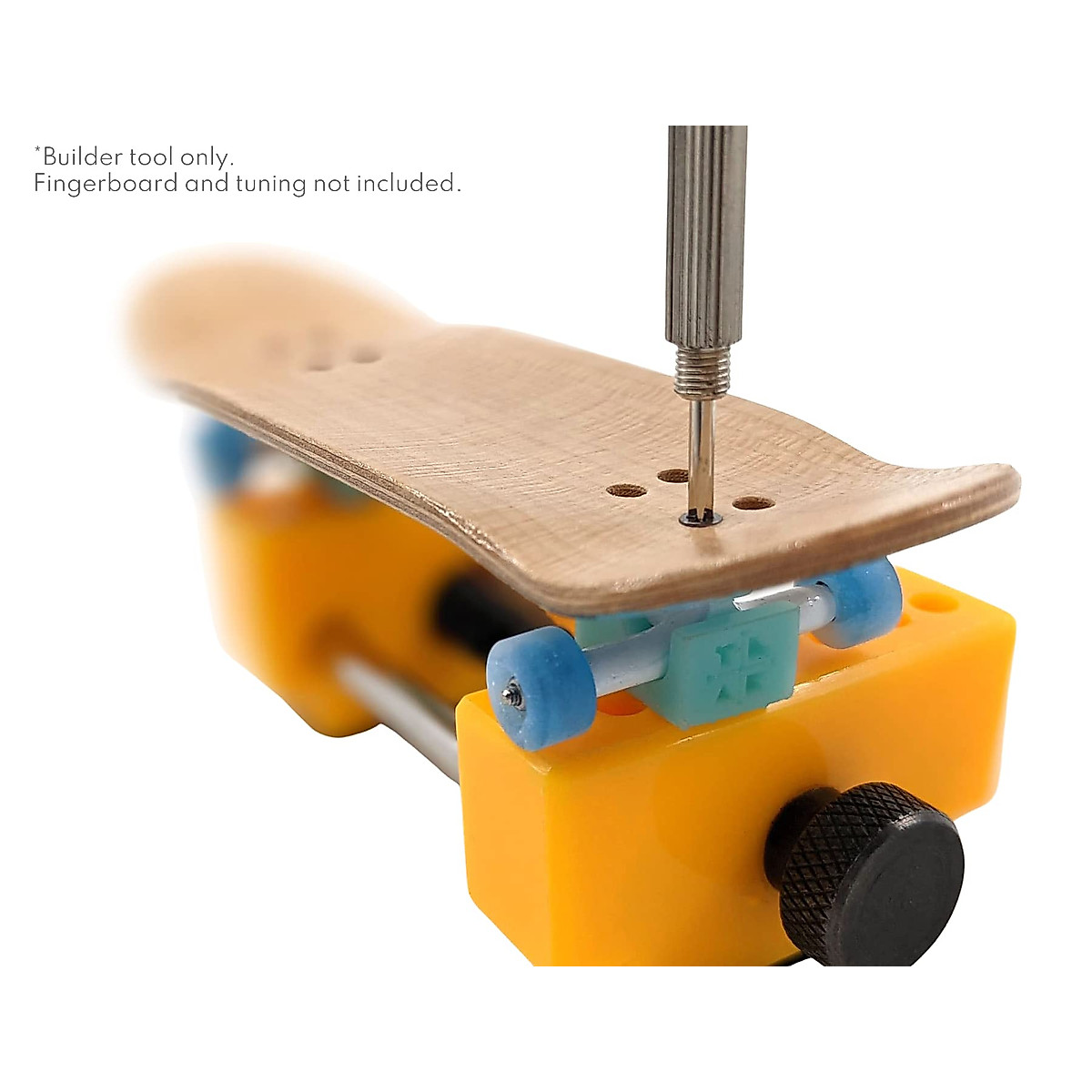 Teak Tuning Fingerboard Complete Builder Vise Tool - for Easy Truck Mounting & Tuning Adjustments - Zen Yellow Colorway