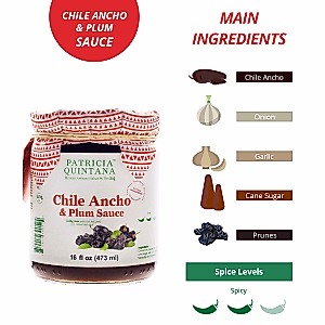 Patricia Quintana Chile Ancho & Plum Marinade - Ideal for Burritos, Pulled Pork & Grilled Veggies (16 oz, 2-Pack)