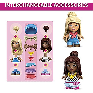 Mega Barbie Pets Horse Toy Building Set with 3 Micro-Dolls and Accessories, 9 Pets, Easy-to-Build Horse Stables Playset,