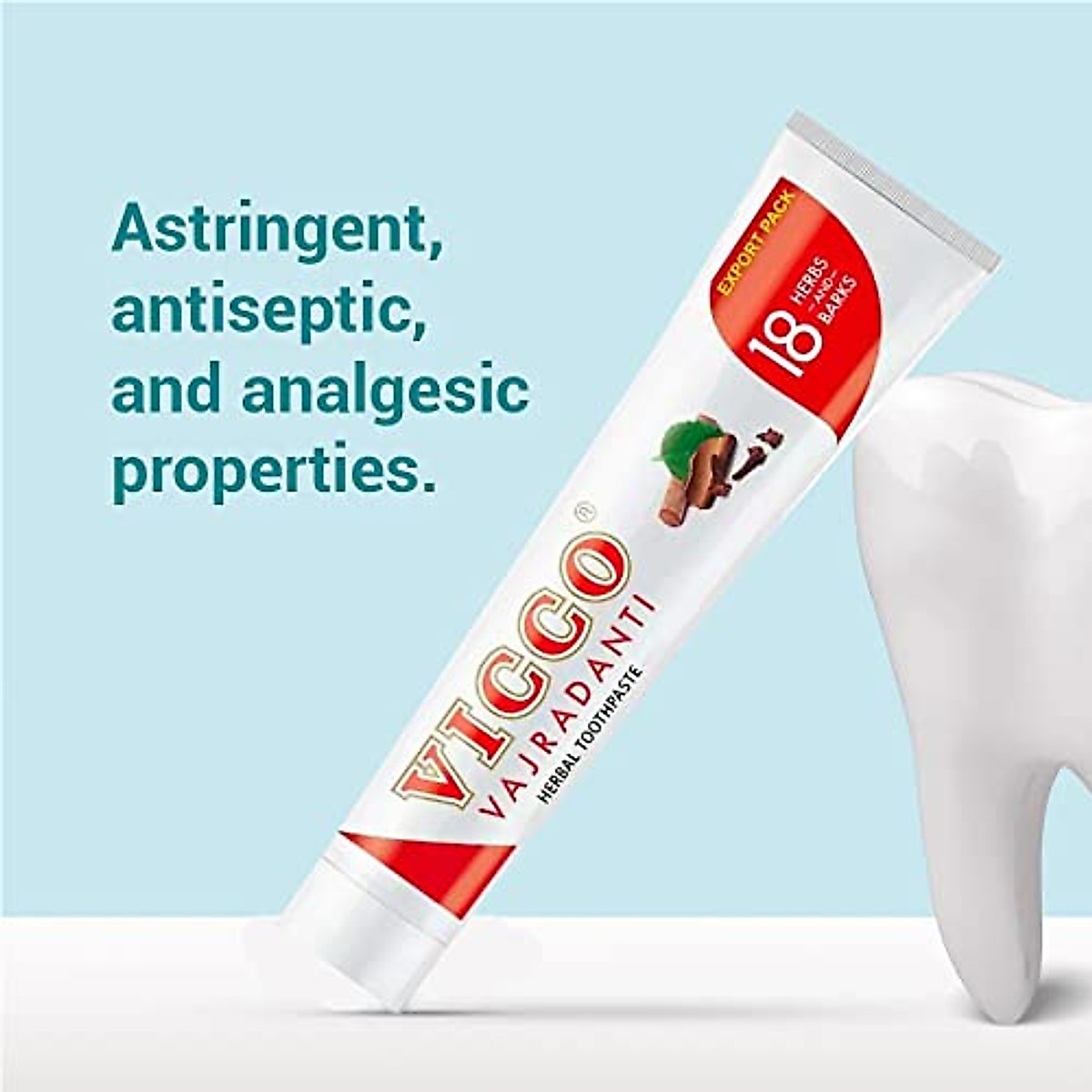 Vicco Vajradanti Herbal Toothpaste 18 Herbs and Barks - Pack of 3 (100g) - Specially Packed and Exported by Behal International