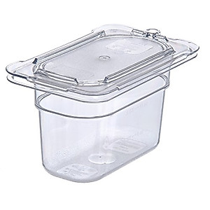 Carlisle FoodService Products Storplus 1/9 Size Universal Flat Food Pan Lid for Catering, Buffets, Restaurants, Polycarbonate, Clear