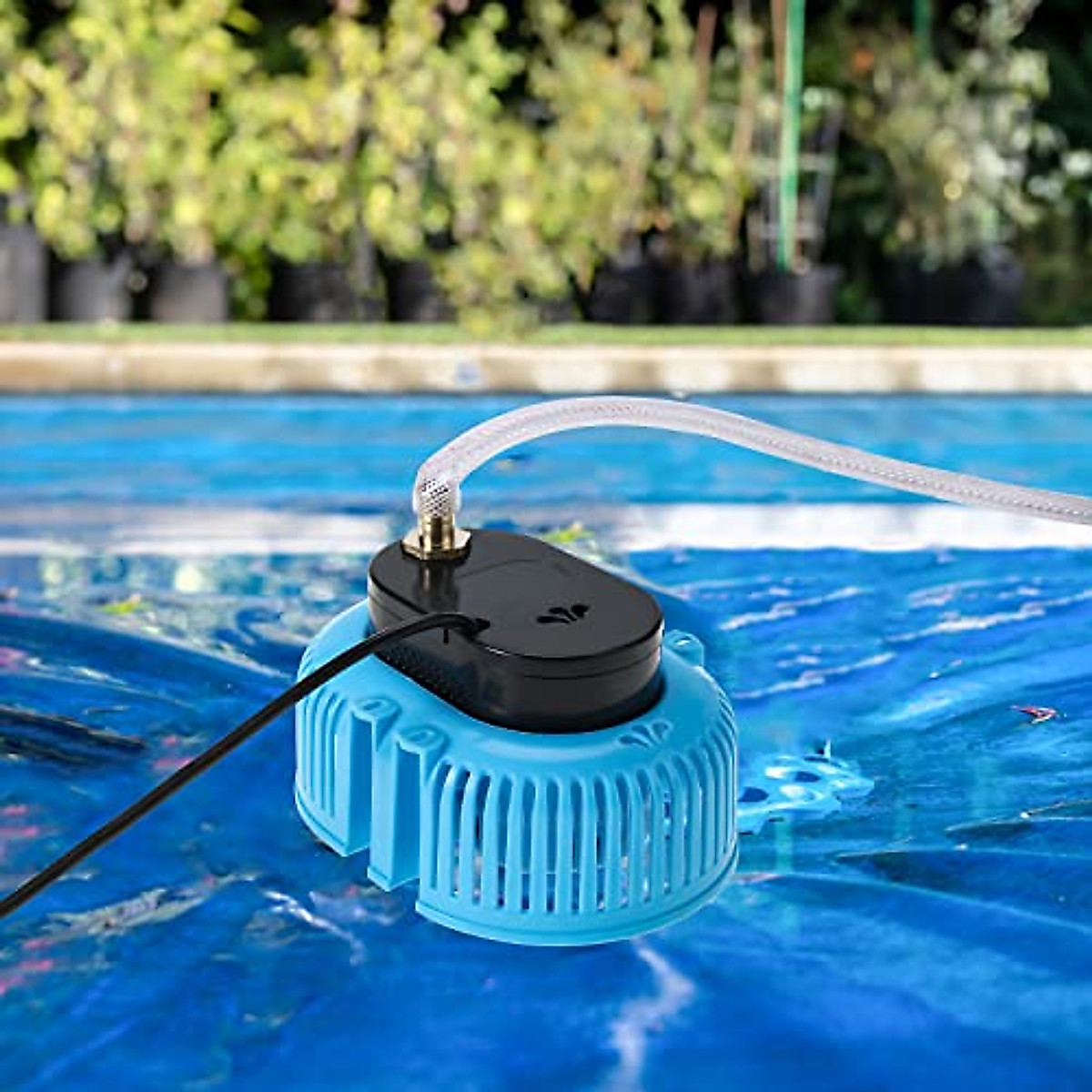 Patioer Pool Cover Pump, 850 GPH Above Ground Swimming Pool Pump Cover, Submersible Water Pump Kit with Drainage Hose Adapters, Water Pump for Pool Draining