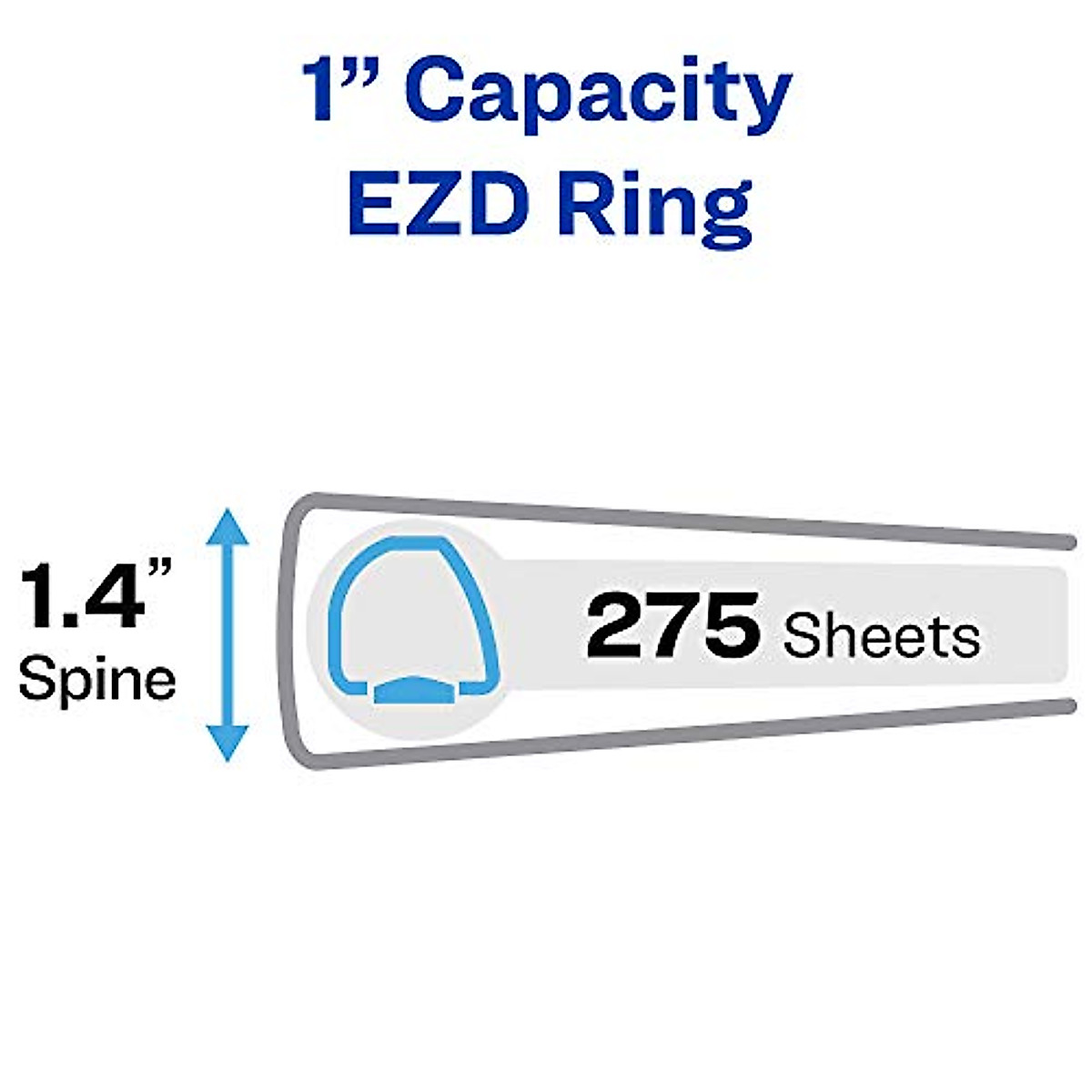Avery Heavy-Duty View 3 Ring Binder, 1" One Touch EZD Rings, 1 White Binder (79199)