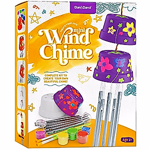 Dan&Darci Wind Chime Making & Painting Kit - Arts and Crafts Gift for Girls & Boys Ages 6, 7, 8, 9, 10-12 - Birthday & Easter Gifts for Kids - Kid Art & Craft Kits - DIY Stuff for Girl Age 6-12