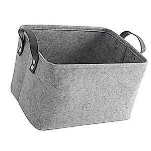 MAGICLULU 2 Pcs Felt Storage Basket Storage Baskets Foldable Storage Basket Tabletop Shelf Folding Shelf Laundry Basket Nonwovens Storage Basket Desktop Organizer To Weave Grocery Basket