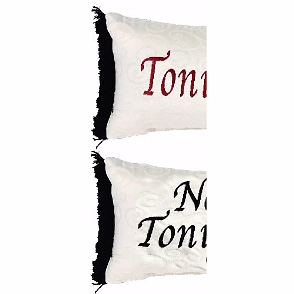 Manual 12.5 x 8.5-Inch Decorative Throw Pillow, Tonight or Not Tonight Reversible Damask