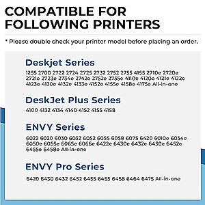 Penguin 67XL Ink Cartridge for HP Printers High Yield Work with HP 67 XL Deskjet 2755 2700 4155 2752 2723e 4133e Deskjet Plus 4152 Envy 6055 6052 Envy Pro 6458 Printer 1 Black and 1 Color Combo Pack