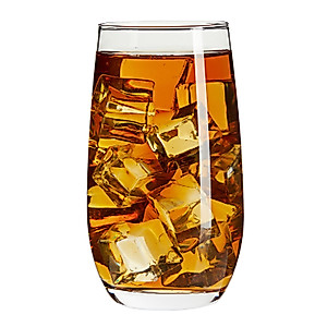 12oz Clear Highball Glasses Set of 6 for Beer, Juice, Mixed Drinks, Cocktails (2 x 5 In)