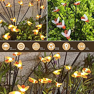 YUUAND Solar Garden LightsSolar,Firefly Lights with 2 Lighting Mode,Waterproof Solar Decorative Lights, Solar Outdoor Lights for Yard Patio Walkway Decoration