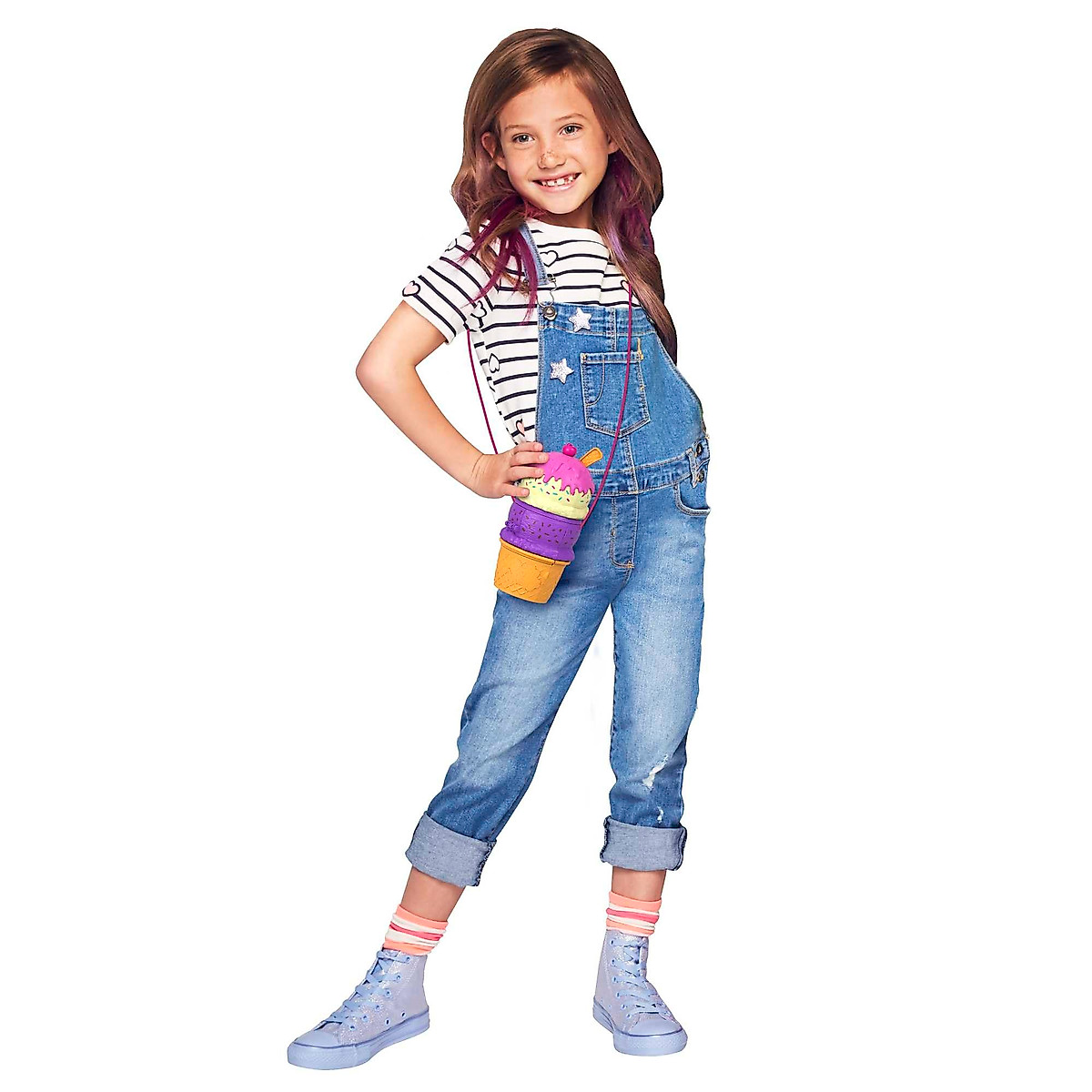 Polly Pocket 2-in-1 Travel Toy Playset, Spin 'N Surprise Ice Cream Cone with Micro Polly & Lila Dolls & 25 Accessories