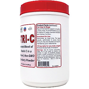 Dogzymes Cran Tri C Cranberry Urinary Tract Support, Vitamin C Blend, 1418mg per Teaspoon (2 Pound)