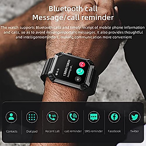 LOKMAT Military Smart Watches for Men - 5ATM/IP68K Waterproof, Blood Oxygen, Heart Rate, Sleep Monitor, Fitness Tracker Rugged Smart Watch for Compatible with Android and iOS Phones