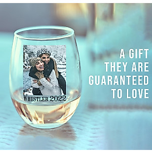 Personalized 17oz Printed Photo Picture Stemless Wine Glass – Birthday Gifts for Women Friendship, Best Friend Gift Ideas, Girls Trip Gift Unique Funny, Fun Gifts for Friends Female Sister, Cute Cup