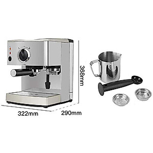 ROLTIN Coffee Machine Espresso Coffee Machine Maker 15 Bar,Capuccino,Frothing Milk Foam,920W,Capacity 1.5L Removable Drip Tray Steam Nozzle Compatible with Preparing Drinks