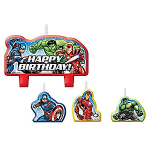 Amscan Epic Avengers Candle Sets (4 ct),white,one size