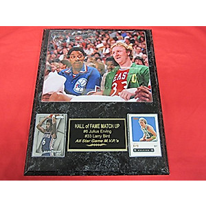 Larry Bird Julius Erving Dr J 2 Card Collector Plaque w/8x10 Color Photo