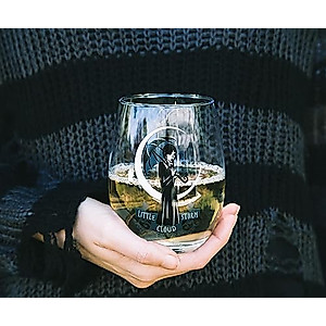 Addams Family Wednesday "Little Storm Cloud" Stemless Wine Glass, Tumbler Cup For Cocktails | Holds 20 Ounces