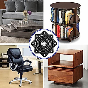 10Inch Bar Stool Swivel Plate Heavy Duty, Chair Swivel Base with Solid Ring of Ball Bearings, 600lbs Capacity Replacement Swivel Seat Parts Lazy Susan Hardware for Barstools Recliner Chair Boat