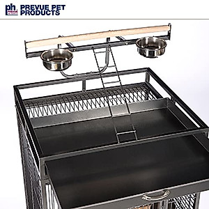 Prevue Pet Products Parrot Playtop Manor Bird Cage with Movable Stand and Activity Play Top for Large Birds