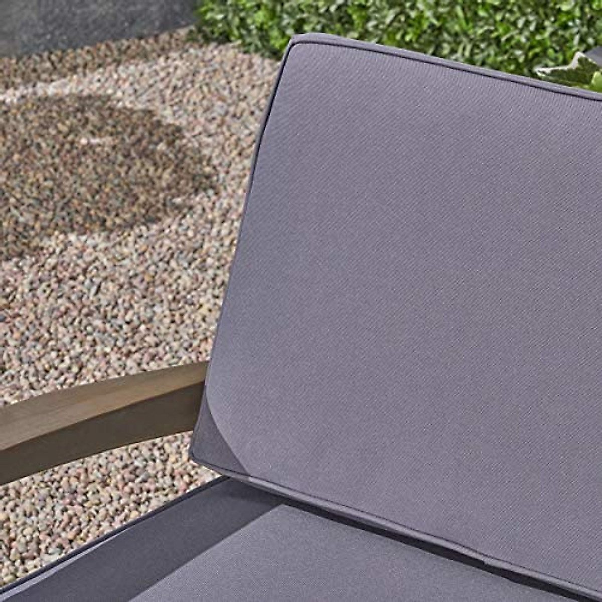 Christopher Knight Home Grenada Outdoor Acacia Wood Club Chairs with Water Resistant Cushions, 2-Pcs Set, Grey Finish / Dark Grey