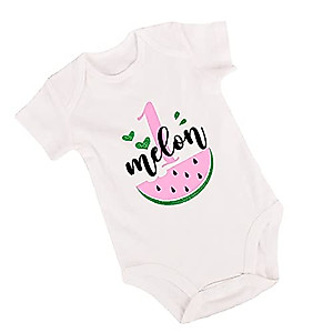 Gouldianfinch Infant Baby Girls 1st Birthday Outfits Watermelon Printed Romper + Tutu Skirt Toddler Princess Dress(Pink,12-18Months)