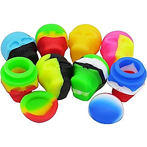 Vitakiwi Silicone Concentrate Containers Non-stick Oil Jars (3ML Skull)