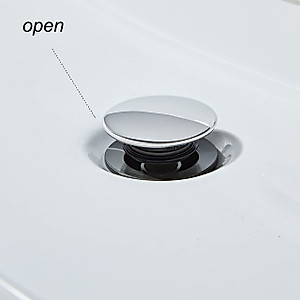 Gangang Bathroom Sink Drain with Overflow Vessel Sink Lavatory Vanity Pop Up Drain Stopper Chrome Cap, ABS Plastic Rustproof