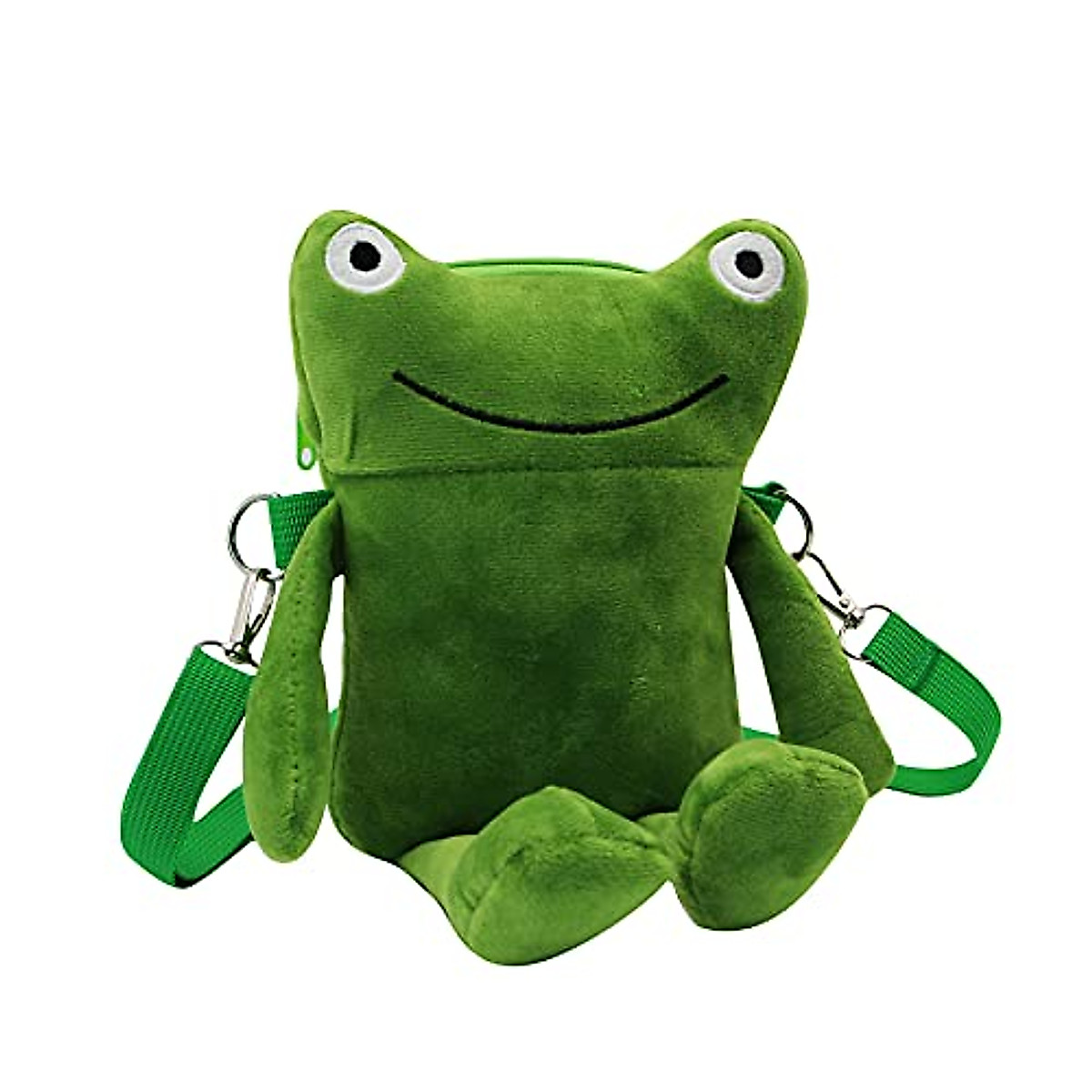 ANKOMINA Women Kids Cute Plush Frog Crossbody Bag Small Cell Phone Wallet Coin Purse Bag Shoulder Handbag