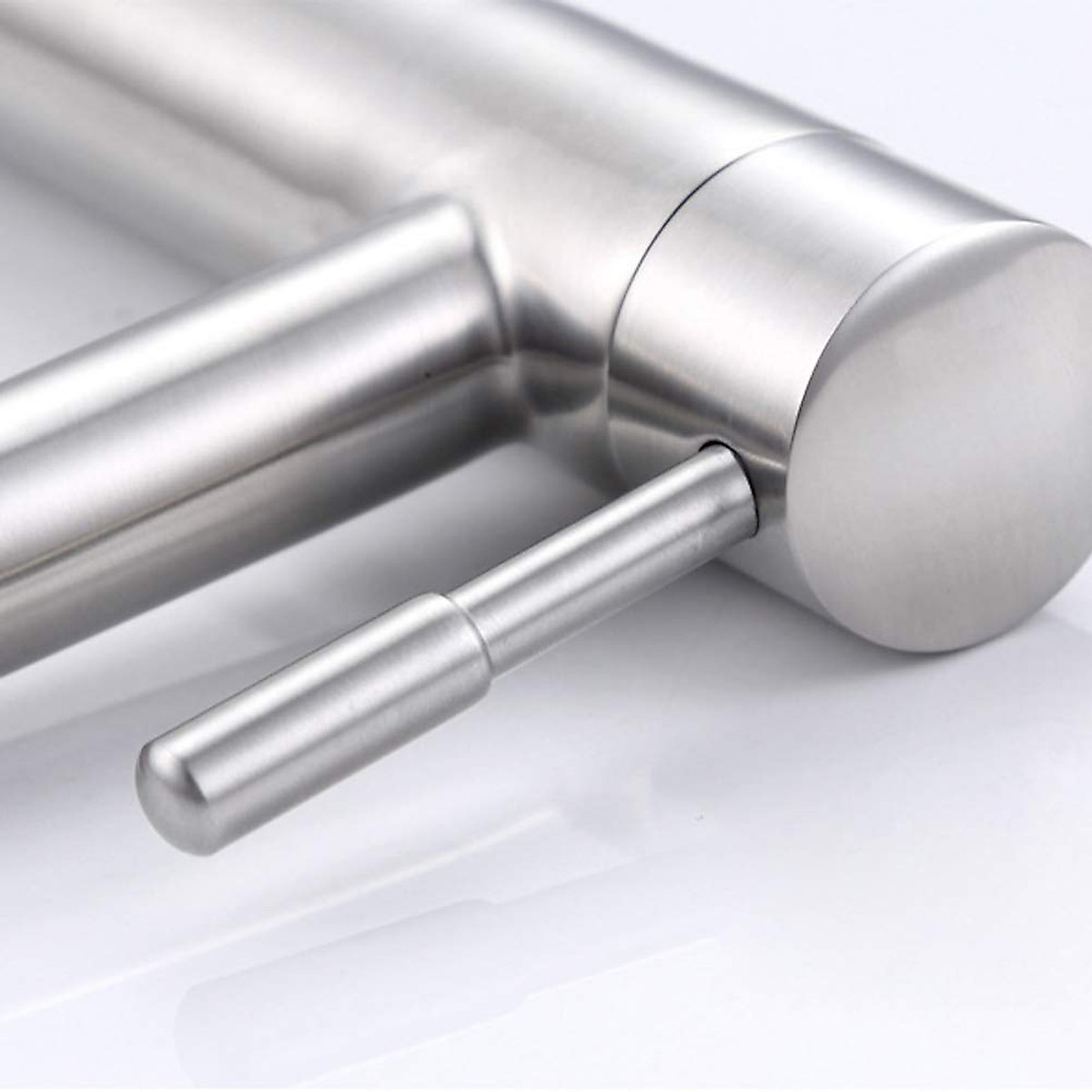 Cabilock Cabilock Single Cold Basin Faucet Stainless Steel Kitchen Faucet Bathroom Metal Faucet (Style 3)