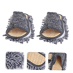 Healeved 1 Pair Slippers Sweeping Slippers Indoor Slippers for Women Lazy Mop Slippers Mop for Wood Floors Floor Cleaning Slippers Floor Cleaner Mop Home Use Slippers Home Summer Slippers