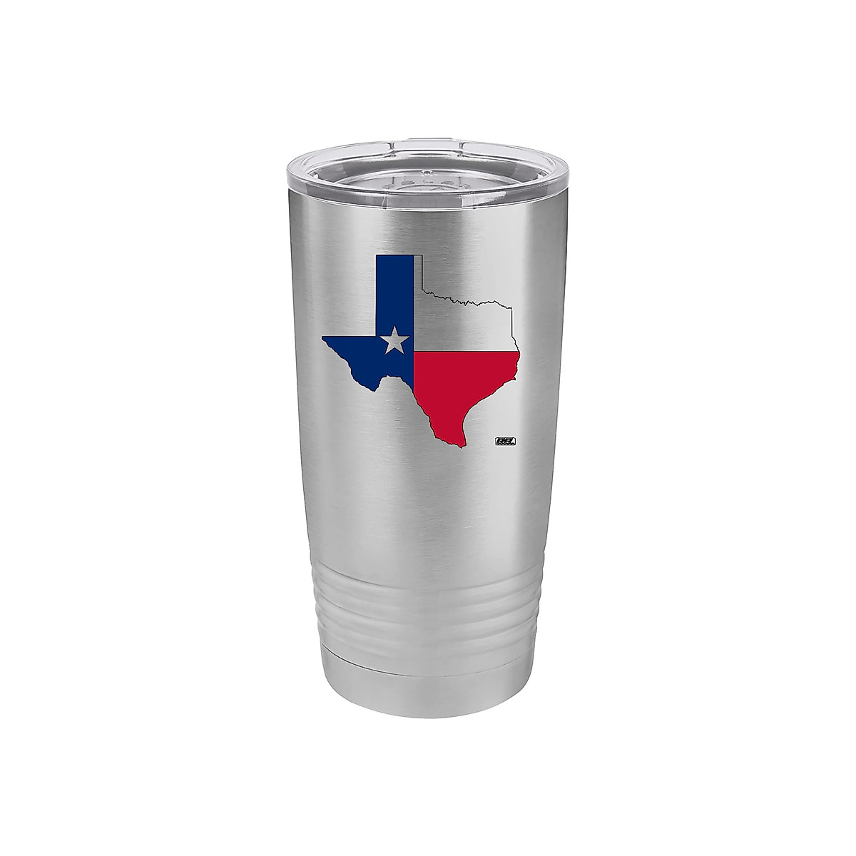 Rogue River Tactical Funny Texas Flag 20 Oz. Stainless Steel Travel Tumbler Mug Cup w/Lid Vacuum Insulated Hot or Cold (Stainless Steel)