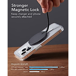 ESR Magnetic Travel Wireless Charging Pad, Portable Charger, Compatible with MagSafe Charger for iPhone 14/14 Plus/14 Pro/14 Pro Max/13/12 Series, Strong Magnetic Lock, Reinforced Braided Nylon Cable