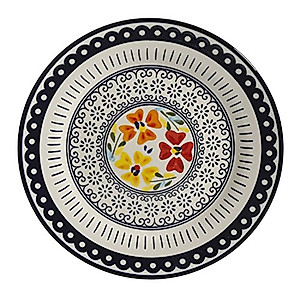 Laurie Gates by Gibson Hand Painted Luxembourg Dinnerware Set, Service for 4 (16pcs), Floral