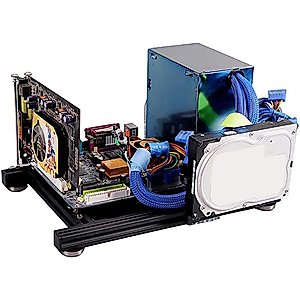 ITX Motherboard PC Computer Case,Mini ITX Open Air Frame Computer Overclock Case Computer Motherboards PC Test Bench, Aluminum Mod Base Motherboard